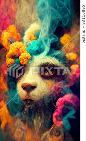 A fantasy Japanese panda rastaman with...のイラスト素材 [93110895] - PIXTA