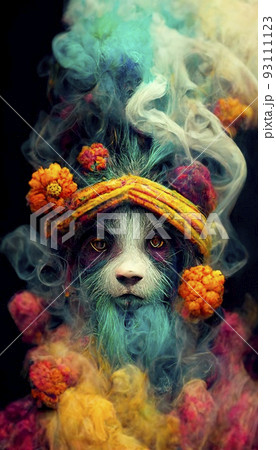 A fantasy Japanese panda rastaman with...のイラスト素材 [93111123] - PIXTA