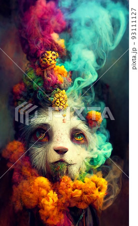 A fantasy Japanese panda rastaman with...のイラスト素材 [93111127] - PIXTA