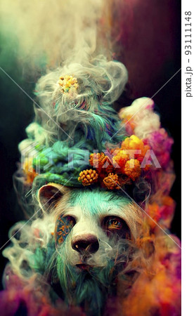 A fantasy Japanese panda rastaman with...のイラスト素材 [93111148] - PIXTA