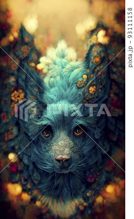 A fantasy magic dog in a fairy-tale wonderland...のイラスト素材 [93111158] - PIXTA