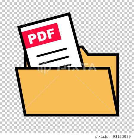 PDFファイルとフォルダアイコン。ベクター。のイラスト素材 [93123989] - PIXTA