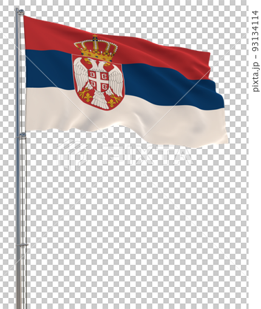 Serbia flag waving in the wind, transparent... - Stock Illustration ...