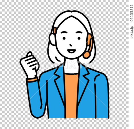 Call center operator female guts pose - Stock Illustration [93135811 ...
