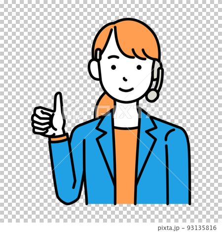 Call center operator female good pose - Stock Illustration [93135816 ...