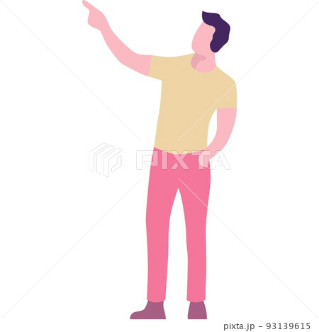 Man pointing up vector icon isolated on whiteのイラスト素材 [93139615] - PIXTA