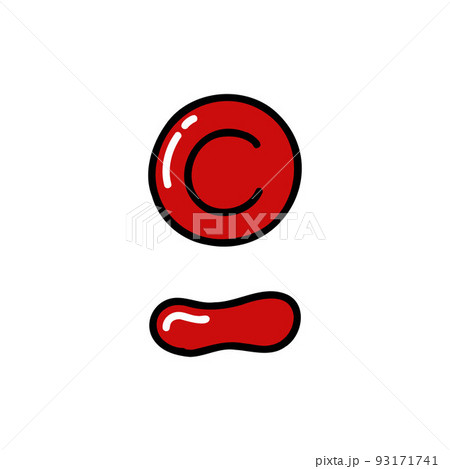 red blood cells doodle icon, vector color line...のイラスト素材 [93171741] - PIXTA