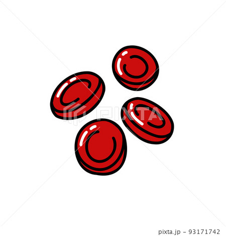 red blood cells doodle icon, vector color line...のイラスト素材 [93171742] - PIXTA