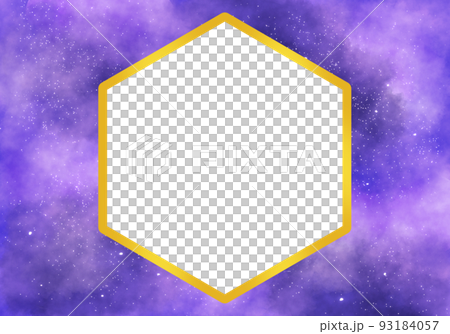 purple galaxy hexagonal frame - Stock Illustration [93184057] - PIXTA