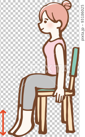 Illustration of a woman exercising on a chair - Stock Illustration ...