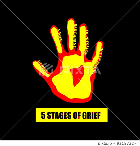 5 stages of accepting the inevitable. Five...のイラスト素材 [93187227] - PIXTA