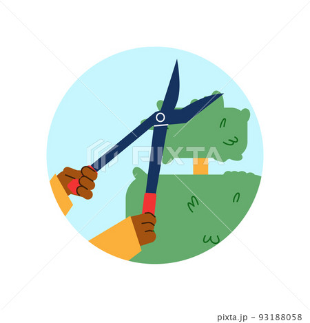 Round framed icon about tree trimming flat...のイラスト素材 [93188058] - PIXTA