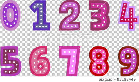 Handwritten numbers/purple small circles - Stock Illustration [93188449 ...