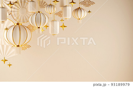 Chinese beige luxury background with pedestal,...のイラスト素材 [93189979] - PIXTA