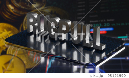 The Rug pull is scam on cryptocurrency business...のイラスト素材 [93191990 ...