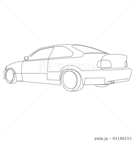 Continuous line drawing of rear view of sport...のイラスト素材 [93196255] - PIXTA