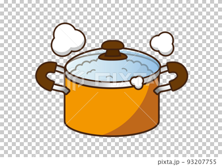 Cook the rice in a pot Steaming There is a line - Stock Illustration ...
