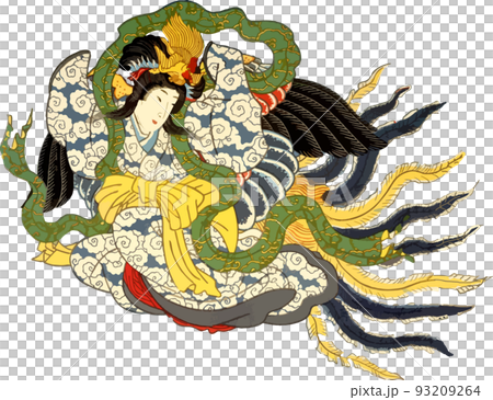 celestial maiden flying in the sky - Stock Illustration [93209264] - PIXTA