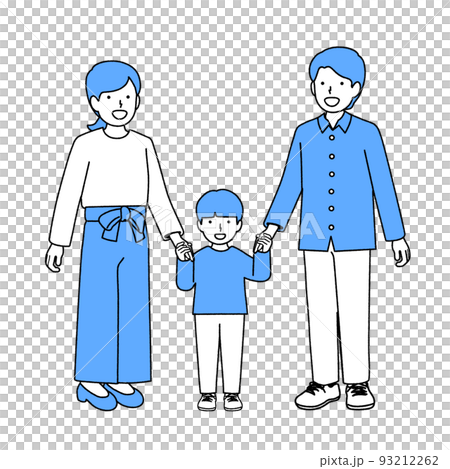 3 people family illustration - Stock Illustration [93212262] - PIXTA