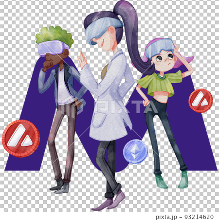 Metaverse alphabet A-Z watercolor PNG - Stock Illustration [93214620 ...