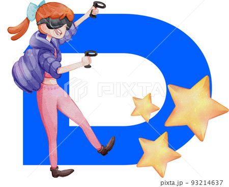 Metaverse alphabet A-Z watercolor PNGのイラスト素材 [93214637] - PIXTA