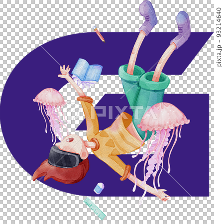 Metaverse alphabet A-Z watercolor PNGのイラスト素材 [93214640] - PIXTA