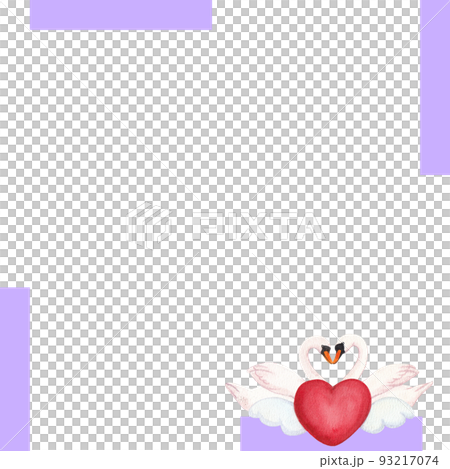 Animal big love hug frame watercolor pngのイラスト素材 [93217074] - PIXTA