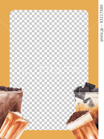 Bubble tea frame watercolor png-插圖素材 [93217880] - PIXTA圖庫