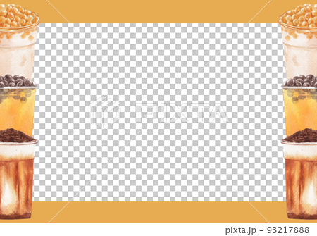 Bubble tea frame watercolor png - Stock Illustration [93217888] - PIXTA
