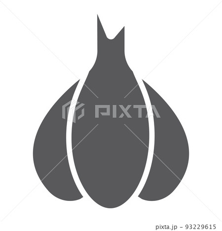 Garlic glyph icon, pungent and vegetable, clove...のイラスト素材 [93229615 ...