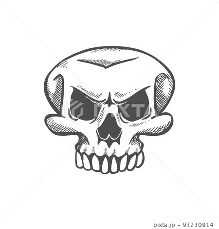 Skull with sharp demonic teeth isolated...のイラスト素材 [93230914] - PIXTA