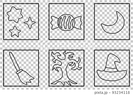 Halloween motif set line drawing - Stock Illustration [93234118] - PIXTA