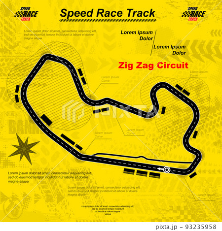 Tire track yellow race circuit backgroundのイラスト素材 [93235958] - PIXTA