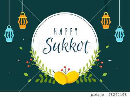 Happy Jewish Holiday Sukkot Hand Drawn Cartoon...のイラスト素材 [93242198] - PIXTA