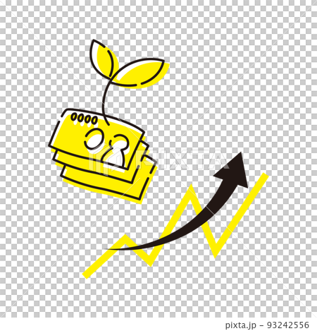 Image of rising money (banknotes) and line... - Stock Illustration ...