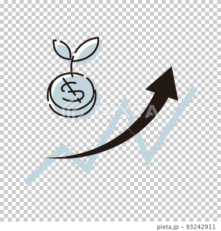 Image of rising dollar ($) money and line graph... - Stock Illustration ...