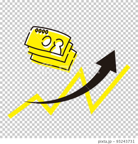 Image of rising money (banknotes) and line... - Stock Illustration ...