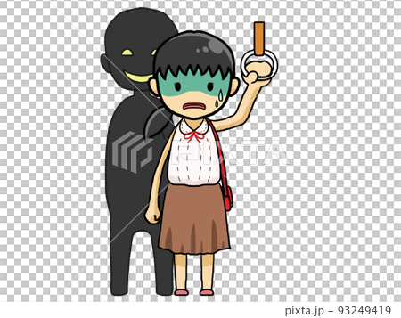 Illustration of a person molesting a Japanese... - Stock Illustration ...