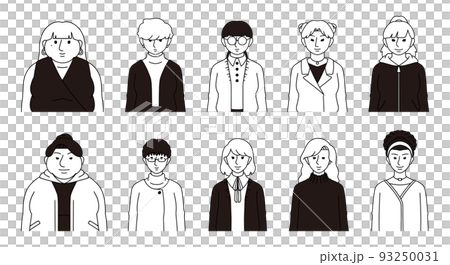 Set of 10 people of various types - Stock Illustration [93250031] - PIXTA