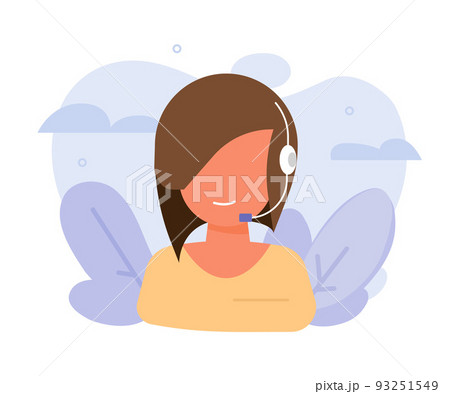 Customer support agent call operator service...のイラスト素材 [93251549] - PIXTA