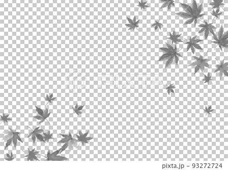 Maple ink painting-style monotone frame drawn... - Stock Illustration ...