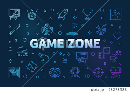 Game Zone vector colored outline horizontal...のイラスト素材 [93273528] - PIXTA