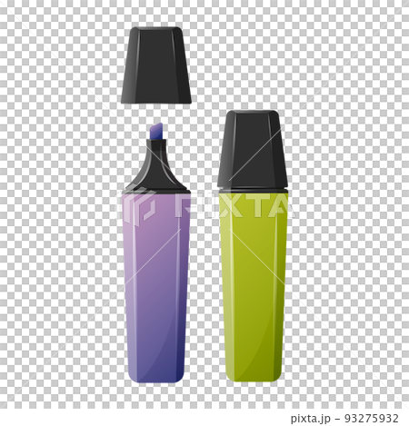 Marker, open and closed, colored felt-tip pen... - Stock Illustration ...