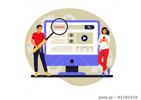 Web search concept. People searching for...のイラスト素材 [93280929] - PIXTA