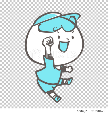 "Genki Pose Children's Series" Children jumping... - Stock Illustration ...