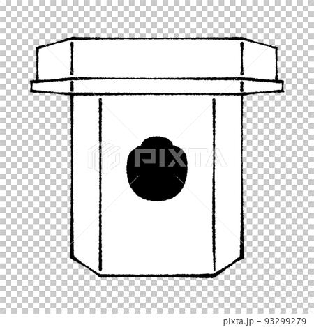 神具・三方のモノクロ手書き風イラストのイラスト素材 [93299279] - PIXTA