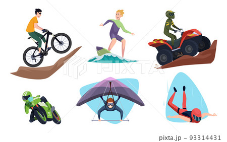 Extreme sports. Dangerous risky outdoor...のイラスト素材 [93314431] - PIXTA
