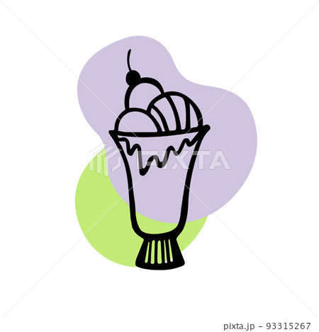 Cute Cartoon Ice Cream Sundae