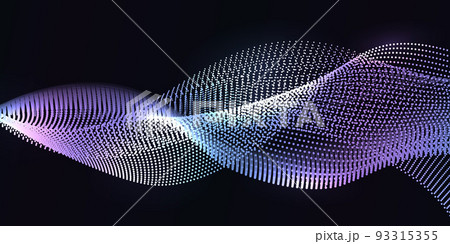 Nano wave lines with dot particles pattern....のイラスト素材 [93315355] - PIXTA