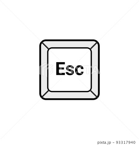 Esc button key vector icon. Escape keyboard...のイラスト素材 [93317940] - PIXTA
